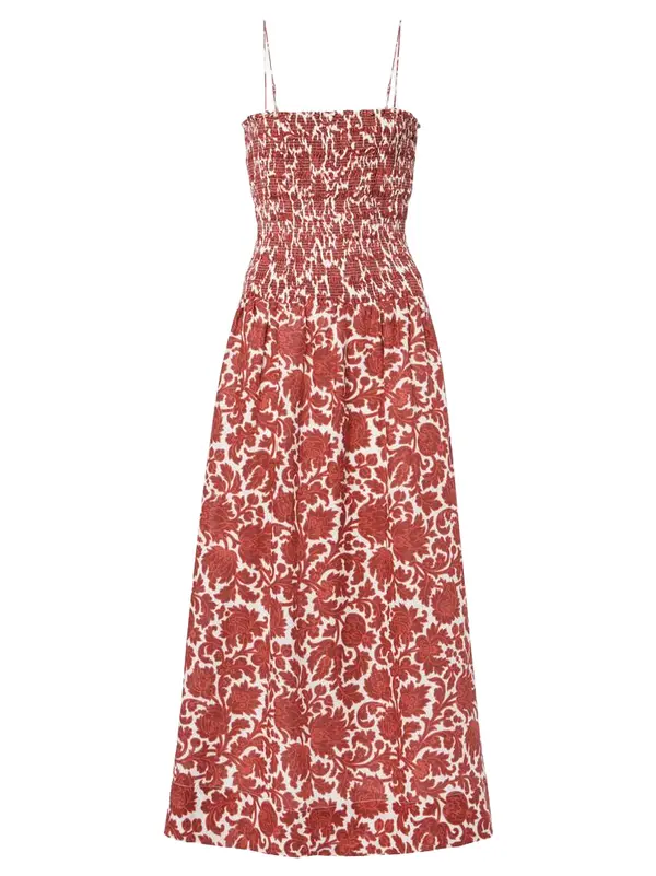 Faithfull The Brand Geriba Floral Maxi Dress - Red