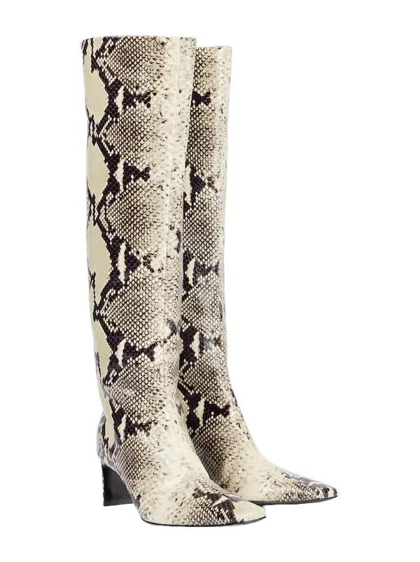 Khaite Ona 55 Snake-effect Leather Knee-high Boots - Multicoloured
