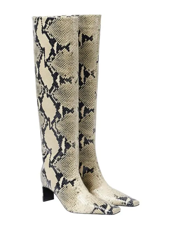 Khaite Ona 55 Snake-effect Leather Knee-high Boots - Multicoloured