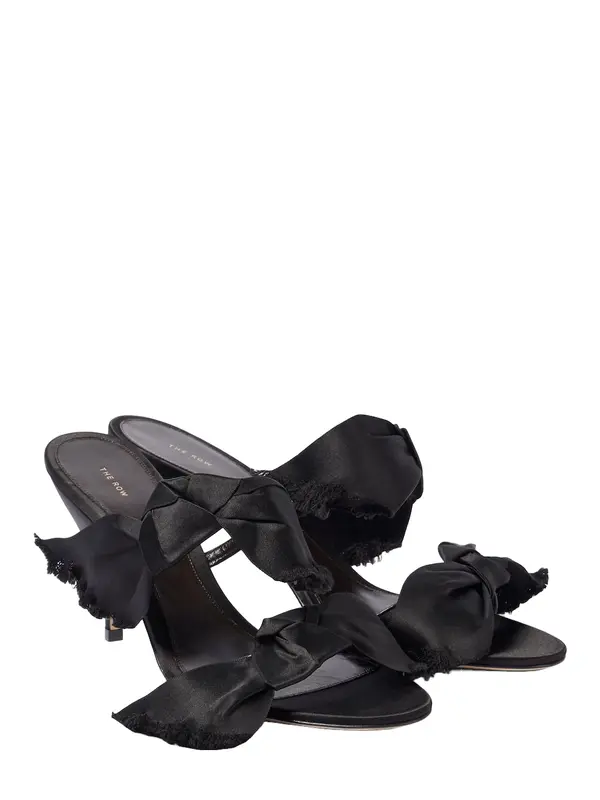 THE ROW Vika Satin Sandals - Black