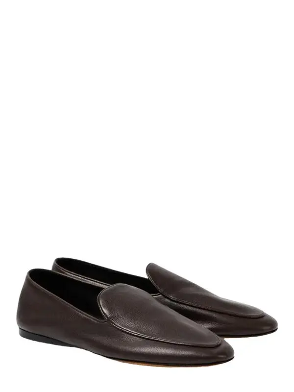 THE ROW Awar Leather Loafers - Brown