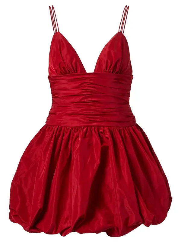 Staud Loren Ruched Minidress - Red