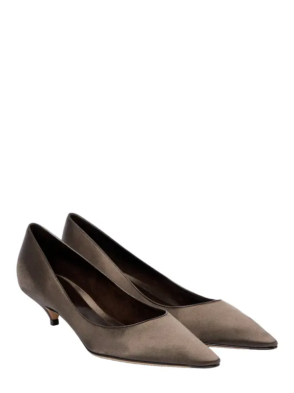 THE ROW Liisa Satin Pumps - Brown