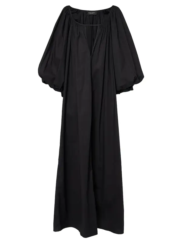 ADRIANA DEGREAS Effortless Chic Cotton Maxi Dress - Black
