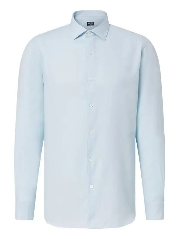 Zegna Cotton And Cashmere Shirt - Blue