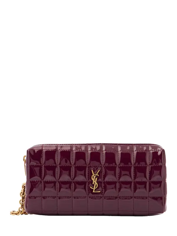 Saint Laurent Cassandre Matelassé Pouch - Burgundy
