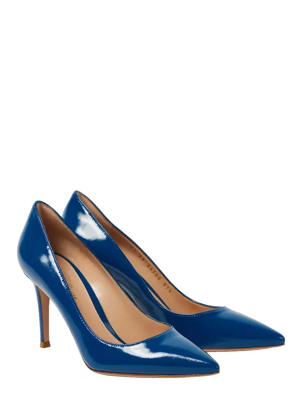 GIANVITO ROSSI 85 Leather Pumps - Blue