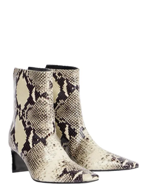 Khaite - Khaite Ona 55 Snake-Effect Leather Ankle Boots