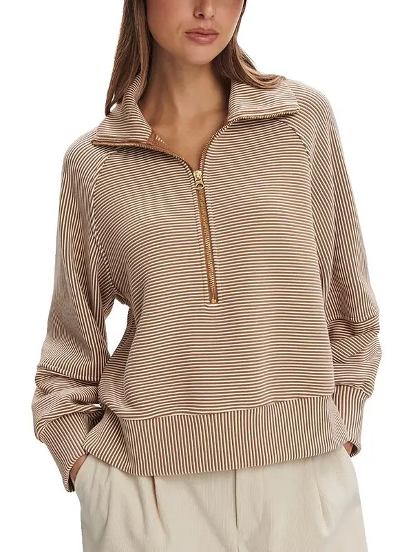 Varley Milano Half Zip Sweatshirt - Golden Brown