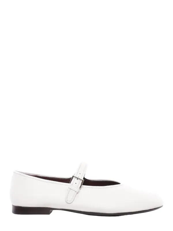 THE ROW Boheme Leather Mary Jane Flats - White