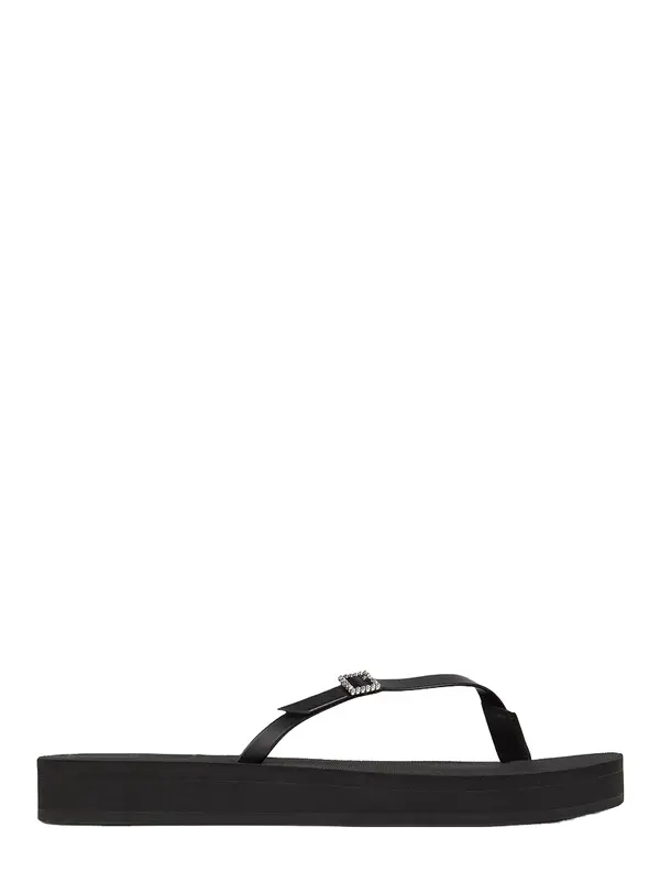 STUART WEITZMAN Embellished Platform Flip Flops - Black