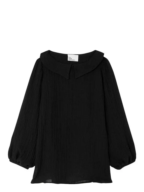 Lisa Marie Fernandez Mia Linen-blend Gauze Blouse - Black