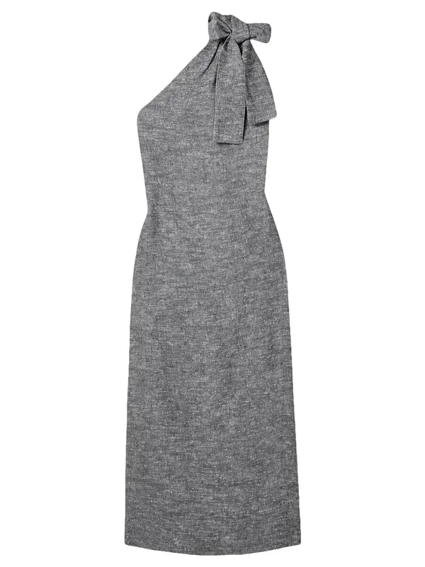 Lisa Marie Fernandez One-shoulder Linen-blend Gauze Maxi Dress - Gray
