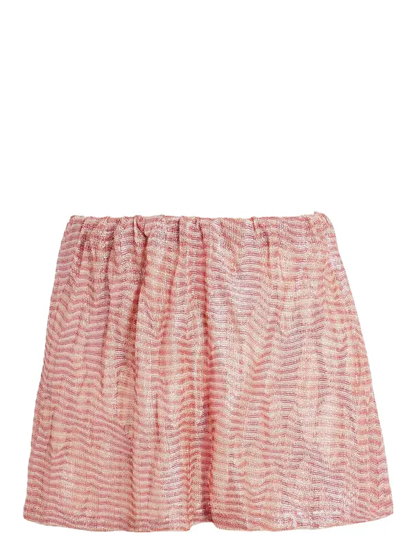 Missoni Striped Metallic Crochet-knit Mini Skirt - Antique Rose