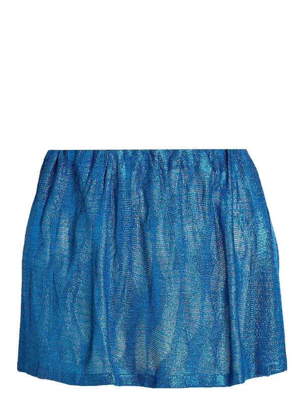 Missoni Striped Metallic Crochet-knit Mini Skirt - Blue