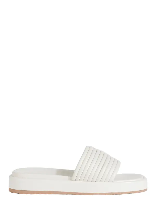 GIANVITO ROSSI Quilted Leather Slides - White