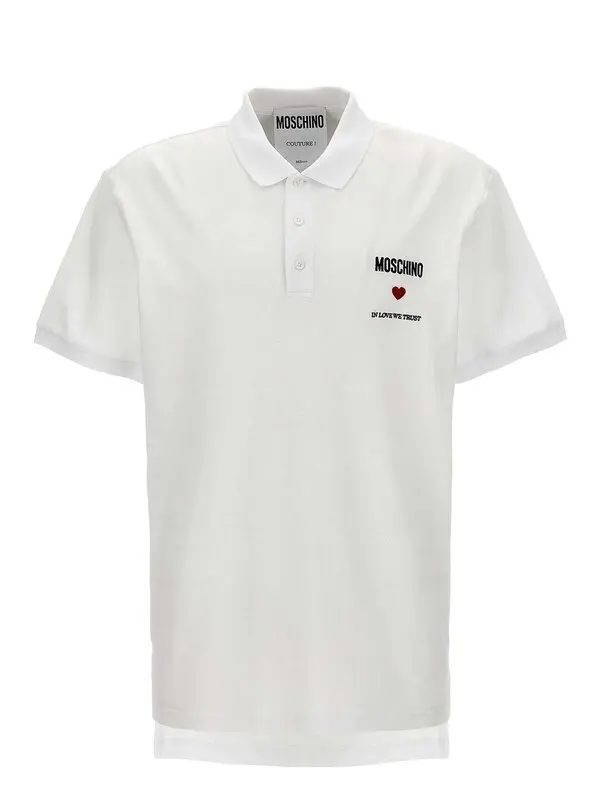 Moschino Couture In Love We Trust Cotton Polo - White