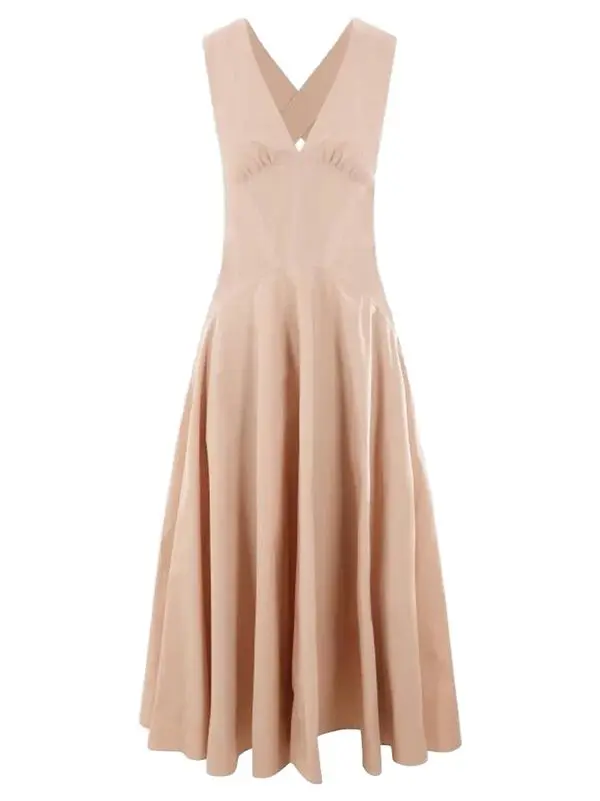 Alaïa Cotton Midi Dress - Beige