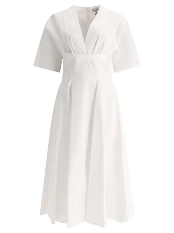 Alaïa Cotton Midi Dress - White