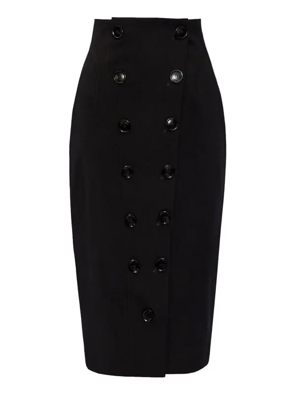 Alaïa Wool Pencil Skirt - Black