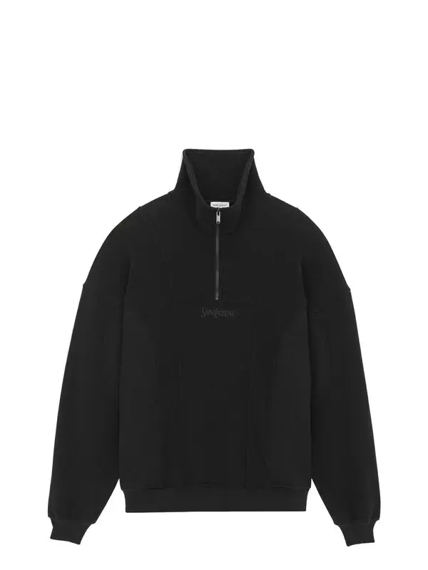 Saint Laurent Cotton Fleece Sweatshirt - Black
