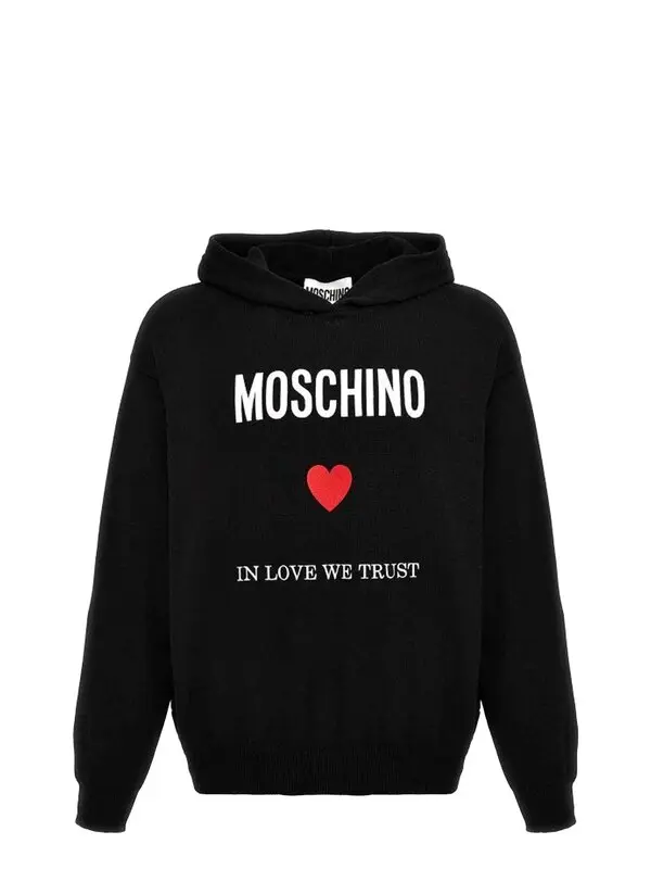 Moschino In Love We Trust Hooded Sweatshirt - Black