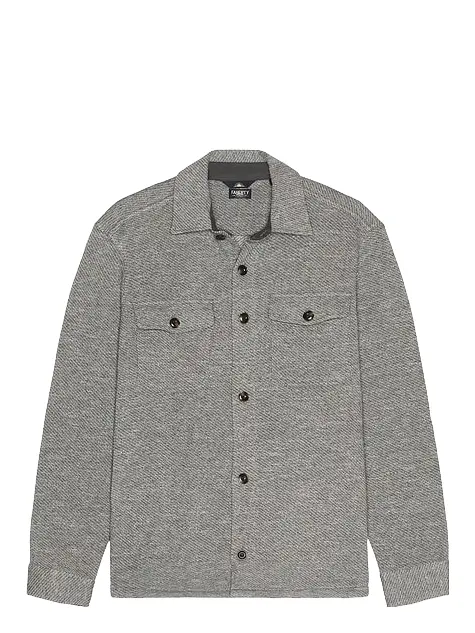 Faherty Brand Inlet Knit Shirt Jacket In Grey - Medium Grey Melange