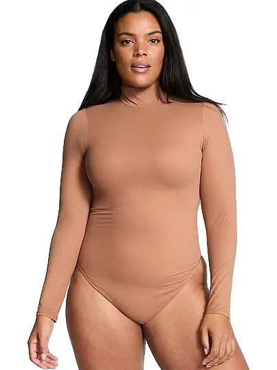 Victoria's Secret Bodywear Feathersoft™ Turtleneck Bodysuit - Beige