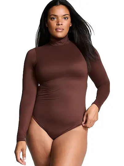 Victoria's Secret Bodywear Feathersoft™ Turtleneck Bodysuit - Brown