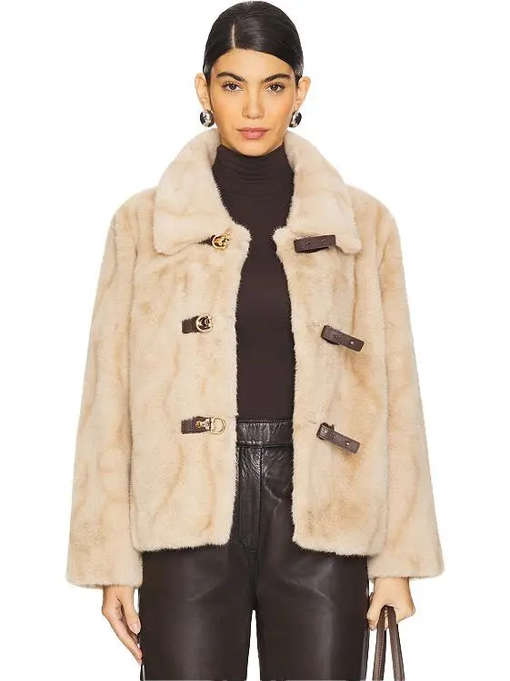 Heartloom Tegan Faux Fur Coat - Beige