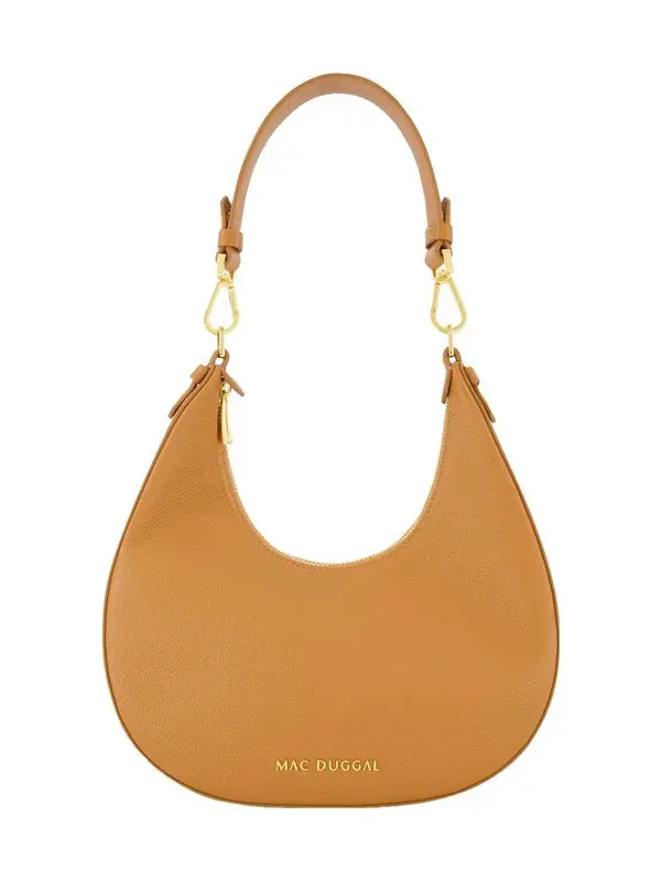 Mac Duggal Grain Leather Hobo Bag - Toffee