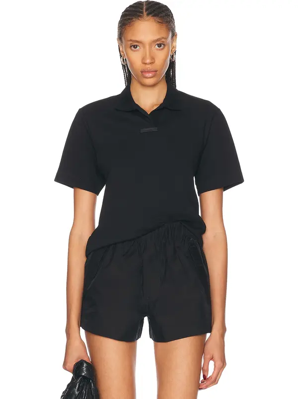 Fear Of God Short Sleeve Polo Top - Black