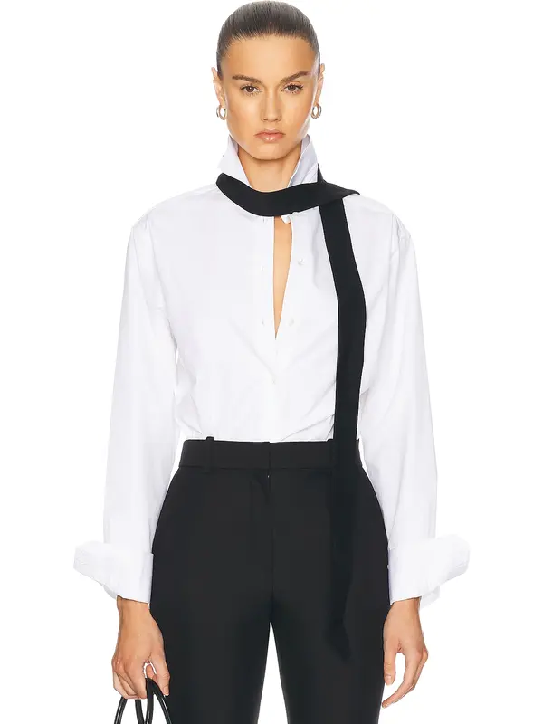 RÓHE Detachable Tie Shirt - Optic White