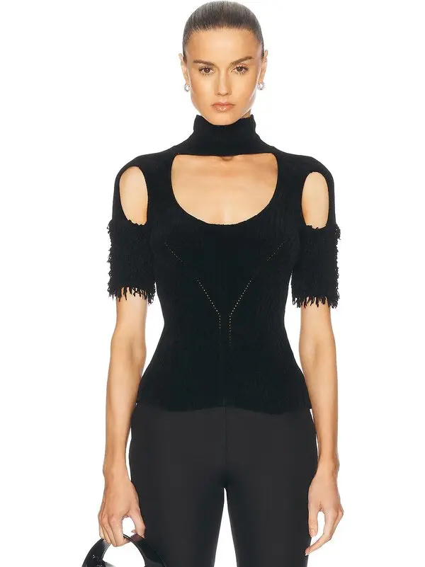 Coperni Chenille Knitted Top - Black