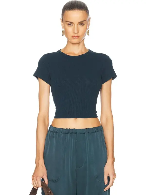 Sablyn Yael Cropped Crewneck Baby Tee - Compass