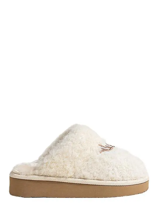 Minnetonka Reindeer Scuff Slippers - Cream