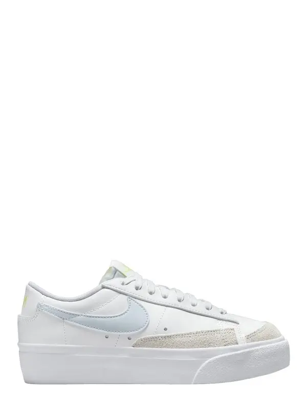 Nike Blazer Low Platform Sneakers - White/light Lemon Twist/blue Tint