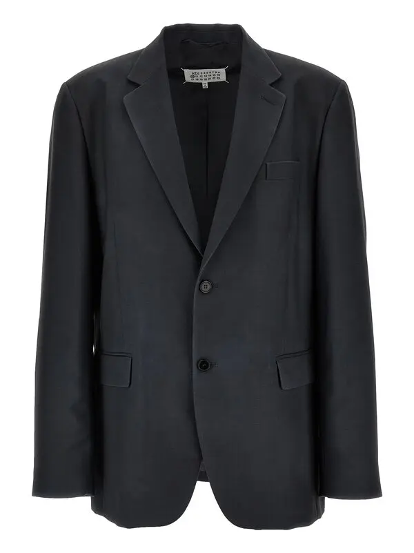 MAISON MARGIELA Single Breasted Mohair Blazer - Gray