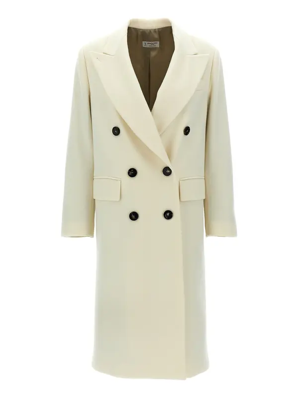 Alberto Biani Double-breasted Wool Coat - White