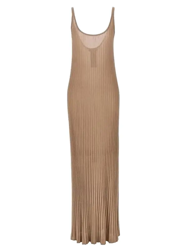 Max Mara Ritmo Lurex Long Dress - Beige