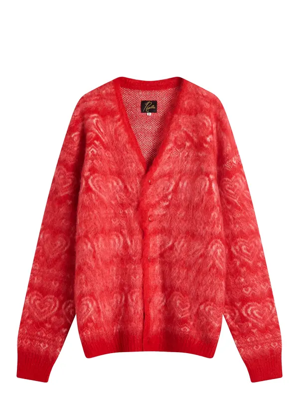 Needles Heart Mohair Cardigan - Red