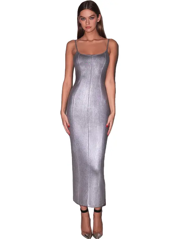 Fleur Du Mal Flash Rib Dress - Metallic