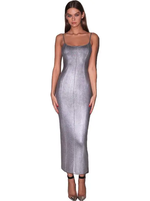 Fleur Du Mal Flash Rib Dress - Metallic