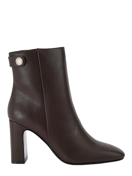 Carvela Jackpot Block-heel Faux-leather Ankle Boots - Dark Brown