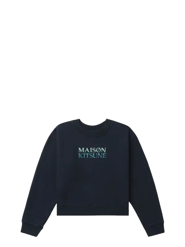 Maison Kitsuné Logo-embroidered Sweatshirt - Blue