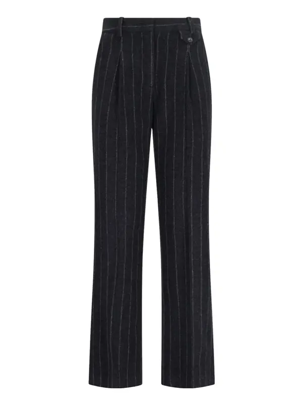 THE GARMENT Pinstripe Pattern Tailored Trousers - Black