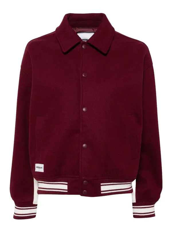 CHOCOOLATE Button-up Bomber Jacket - Red