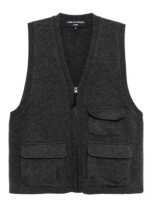 Comme Des Garçons Zip-up Cardigan - Grey