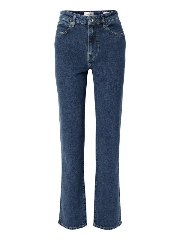 FRAME The Ruler High-rise Slim-leg Jeans - Blue