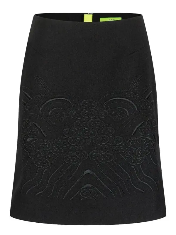 Shanghai Tang Lishui Embroidered Mini Skirt - Black